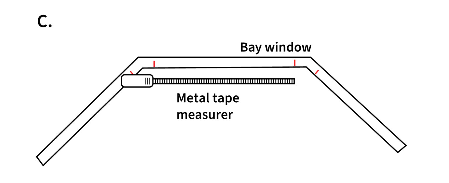Measuring for a rollerblind with a cord pull for a bay window - Color & Co